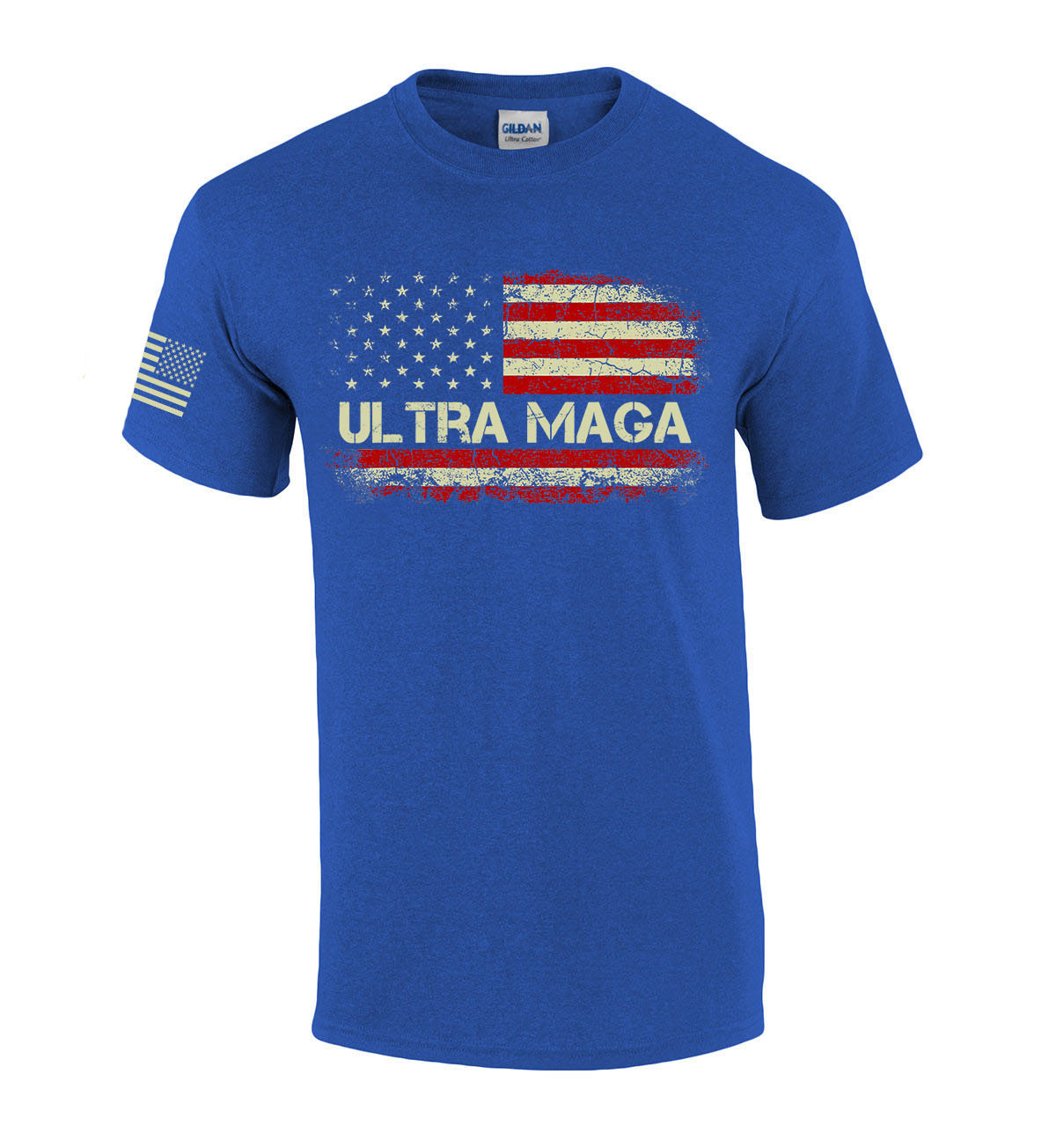 Vintage Distressed Ultra Maga Trump American Flag Mens Short Sleeve T-shirt | eBay