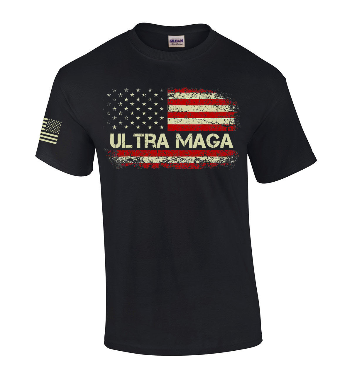 Vintage Distressed Ultra Maga Trump American Flag Mens Short Sleeve T-shirt | eBay