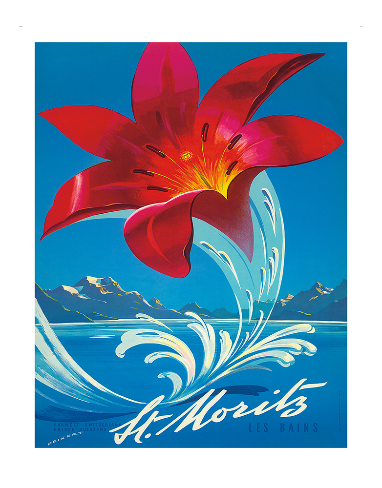 St. Moritz Les Bain - Switzerland - Vintage Travel Poster by Martin ...