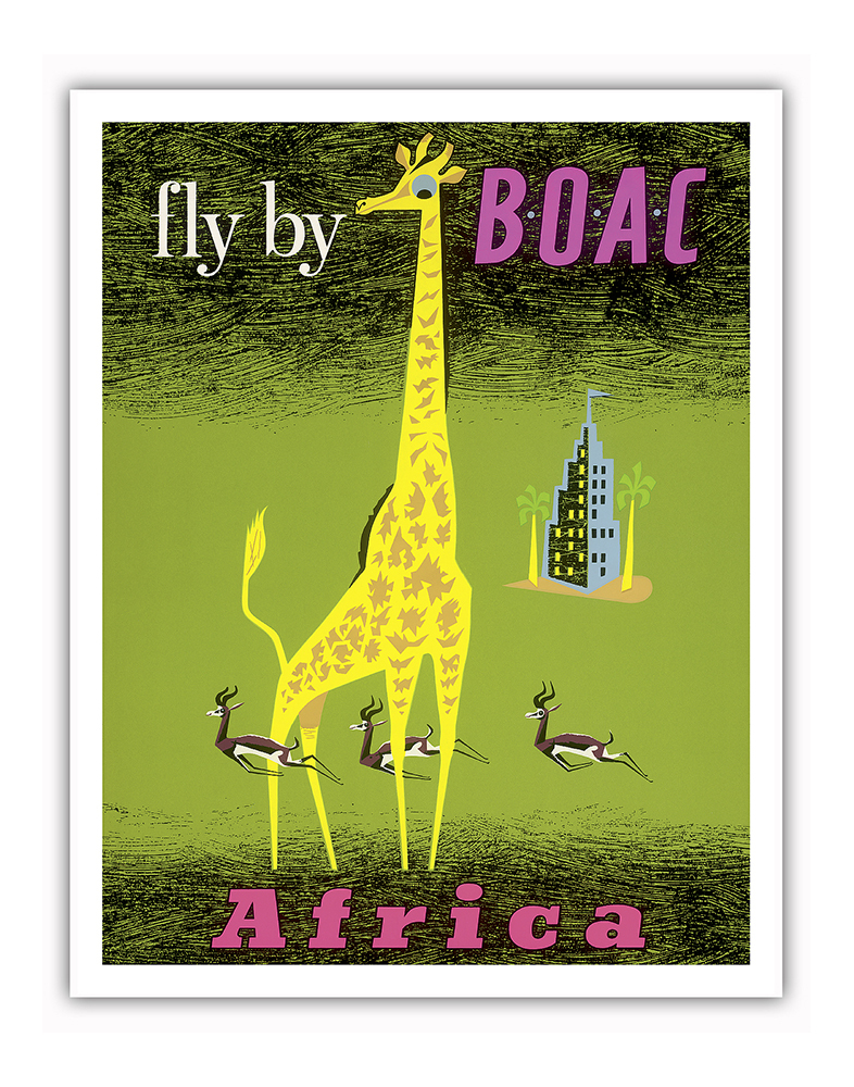 Africa - Vintage Airline Poster - Fly by BOAC by Laban c.1956 | eBay