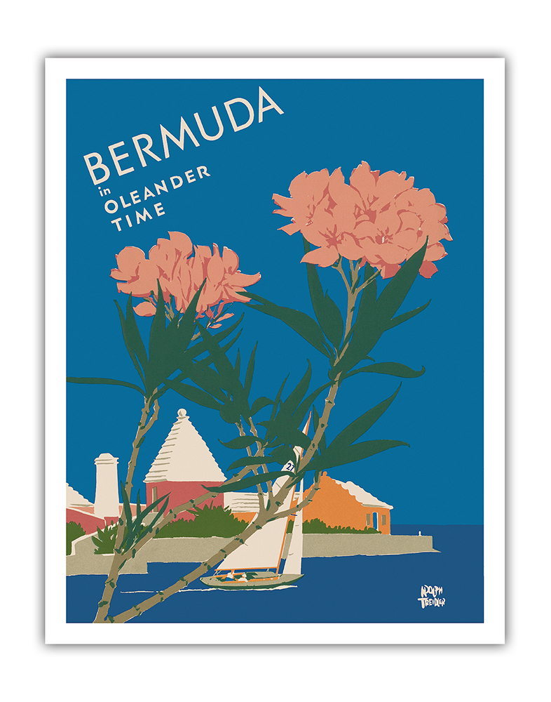 Bermuda in Oleander Time - Vintage Travel Poster by Adolph Treidler c ...